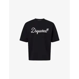 Dsquared2 Signature Brand-embroidered Cotton T-shirt - Black