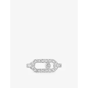 Messika Move Uno Pave Single Ear Clip In 18ct Gold And Diamonds - White