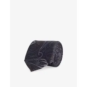 Corneliani Paisley Print Silk Tie - Navy