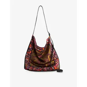 Dries Van Noten Large Scarf Print Woven Shoulder Bag - Rust