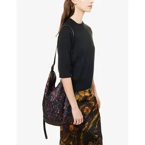 Dries Van Noten Large Printed Woven Shoulder Bag - Rust