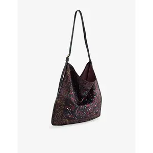 Dries Van Noten Large Printed Woven Shoulder Bag - Rust