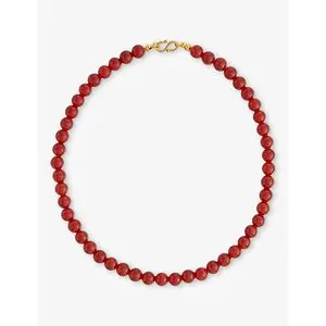 HEAVEN MAYHEM Agate Beaded Necklace - Burgundy