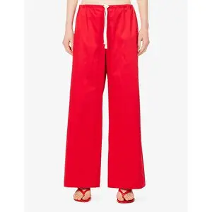 REFORMATION Gina Wide-leg Stretch-cotton Trousers