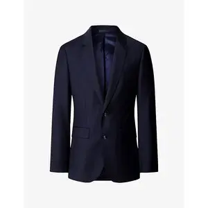 HACKETT Tailored Single-breasted Wool Blazer - Midnight Blue
