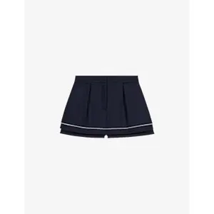 Maje Layered High-rise Woven Shorts - Navy