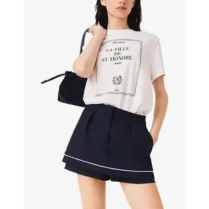 Maje Layered High-rise Woven Shorts