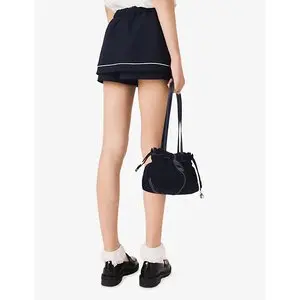 Maje Layered High-rise Woven Shorts