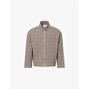 MKI MIYUKI ZOKU High-neck Woven Checkered Jacket