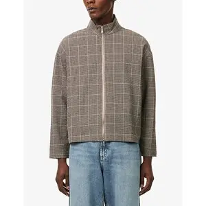 MKI MIYUKI ZOKU High-neck Woven Checkered Jacket