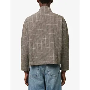 MKI MIYUKI ZOKU High-neck Woven Checkered Jacket