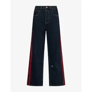 NAHMIAS Waxed Distressed Denim Jeans