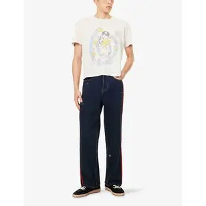NAHMIAS Waxed Distressed Denim Jeans
