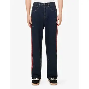 NAHMIAS Waxed Distressed Denim Jeans