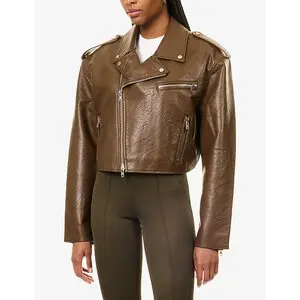 THE FRANKIE SHOP Daphne Cropped Biker Jacket