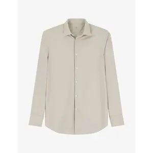 Boggi Milano Slim-fit Long-sleeved Stretch-woven Shirt - Beige