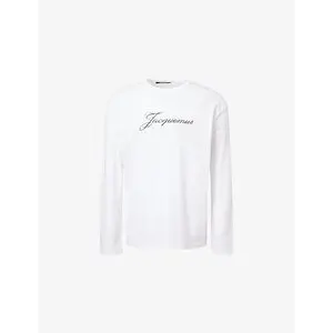 Jacquemus Le Long-sleeve Cotton And Hemp-blend T-shirt - White