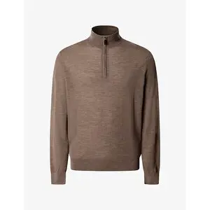 HACKETT Half-zip Regular-fit Merino-wool Jumper - Putty Beige
