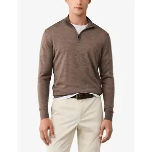 HACKETT Half-zip Regular-fit Merino-wool Jumper