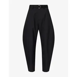 Sacai Barrel-leg Wool-blend Trousers