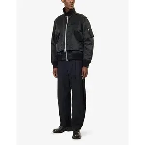 Sacai Barrel-leg Wool-blend Trousers