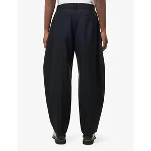 Sacai Barrel-leg Wool-blend Trousers