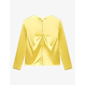 Marni Long Sleeve Satin Top With Contrast Stitching - 00y50