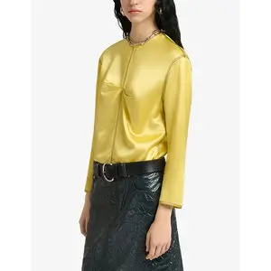 Marni Contrast Stitch Satin Top