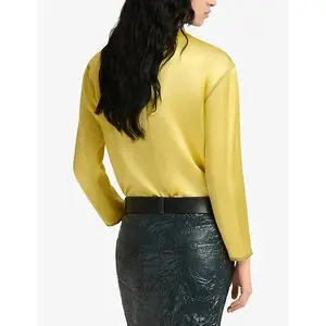 Marni Contrast Stitch Satin Top