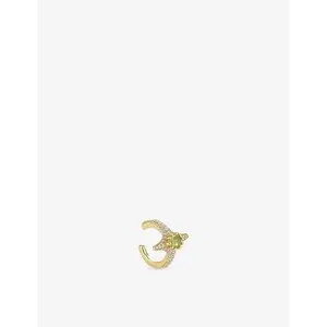OFA Selene Peridot And Diamond Ear Cuff In 18ct Gold - Yellow