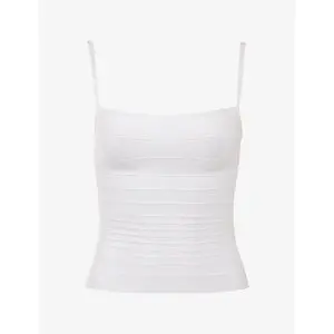 House Of Cb The Body Bandage Stretch-woven Top - White