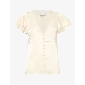 Citizens Of Humanity Lola Lace-trim Satin Top - Cream