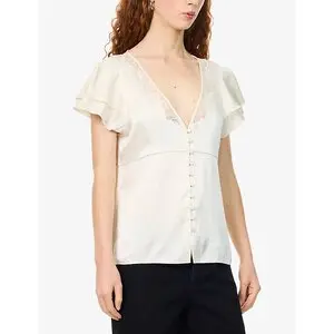 Citizens Of Humanity Lola Lace-trim Satin Top