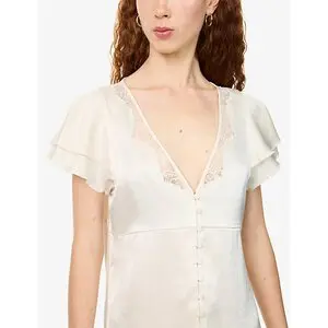 Citizens Of Humanity Lola Lace-trim Satin Top