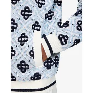 Casablanca Monogram Zip-up Wool Hoody - Blue