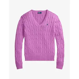 Polo Ralph Lauren Kimberly Cable-knitted Cotton Jumper - Thistle Pink