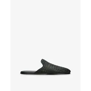 Bottega Veneta Palazzo Leather Mules - Black
