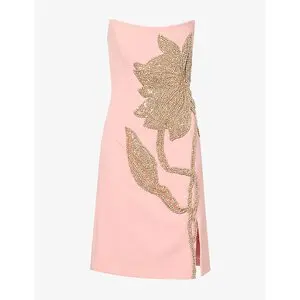 Costarellos Floral Embellished Strapless Mini Dress - Pink