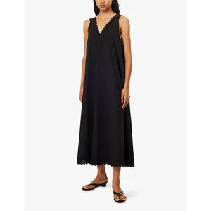 Dissh Annabel Lace-trim Cotton-blend Maxi Dress