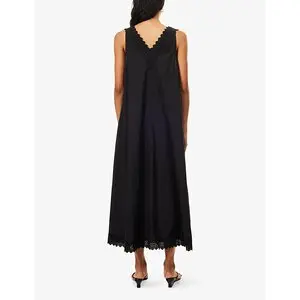 Dissh Annabel Lace-trim Cotton-blend Maxi Dress