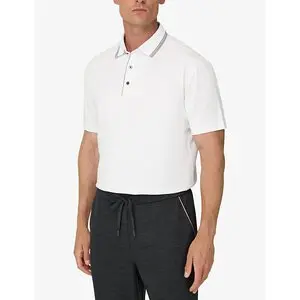 Boggi Milano Jacquard-collar Stretch Cotton-blend Polo