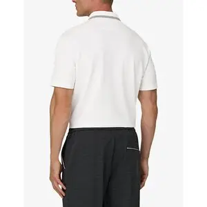 Boggi Milano Jacquard-collar Stretch Cotton-blend Polo