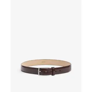 Sandro Glazed Leather Belt - Chocolate
