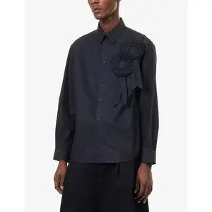 Simone Rocha Ruffle Rosette Cotton Shirt