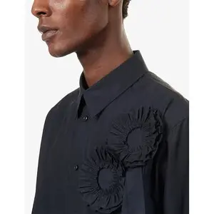 Simone Rocha Ruffle Rosette Cotton Shirt