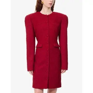 Magda Butrym Padded-shoulder Bouclé Mini Dress