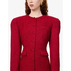 Magda Butrym Padded-shoulder Bouclé Mini Dress