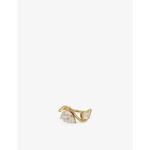 INDIGO LUNE Oraya 18ct -plated Stainless-steel And Cubic-zirconia Ring - Gold