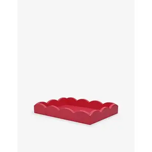 ADDISON ROSS LONDON Small Lacquered Scalloped Tray - Watermelon