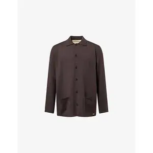 Valentino Garavani Vlogo Signature Pointed-collar Virgin-wool Cardigan - Marrone